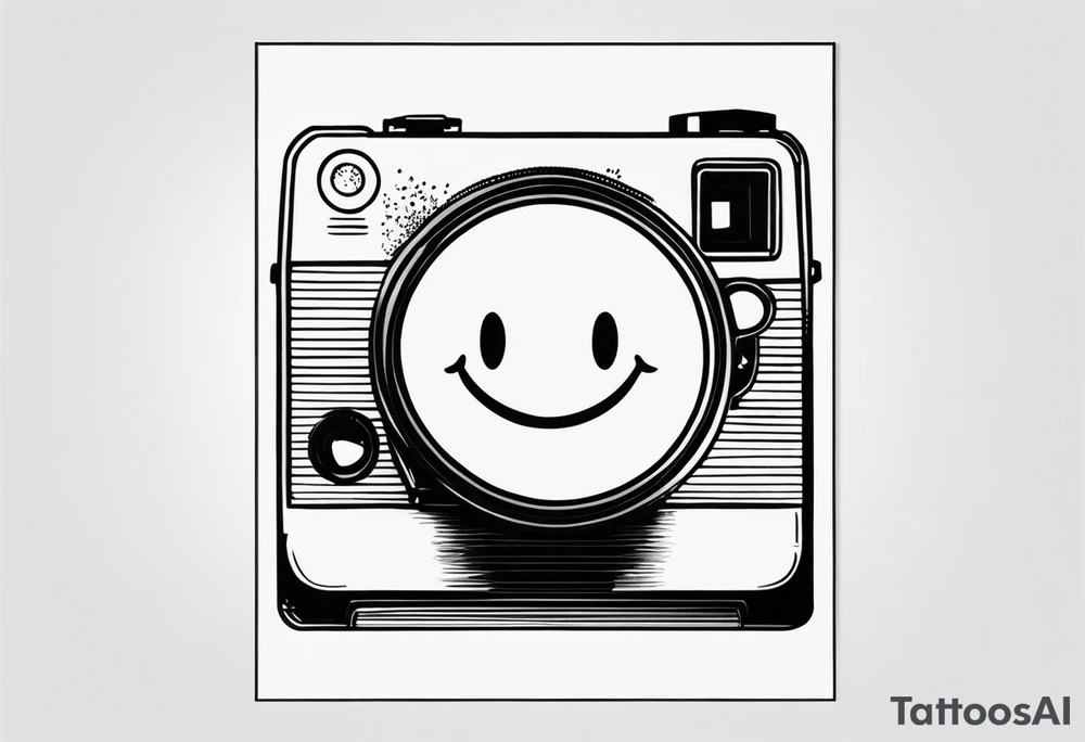 Polaroid Picture silhouette with a very simple and tiny smiley in the ...