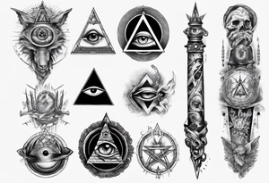 Illuminati ARM SLEEVE REALISTIC tattoo idea | TattoosAI