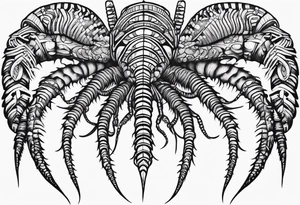 Long many legs tribal centipede tattoo idea | TattoosAI