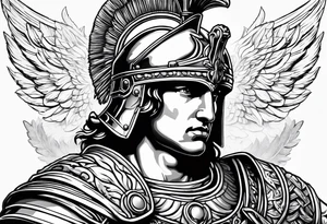 Alexander the great with helmet tattoo idea | TattoosAI