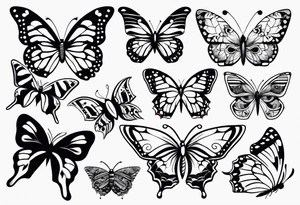 Variety of Butterflies flash sheet tattoos tattoo idea | TattoosAI