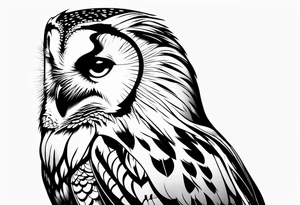 Side profile owl tattoo idea | TattoosAI