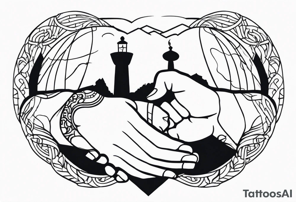 Strong hands holding world tattoo idea | TattoosAI