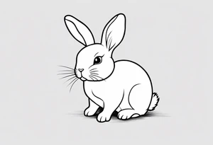 Cute rabbit tattoo idea | TattoosAI