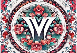 Letter delta inside a circle, subtle, girly tattoo idea | TattoosAI