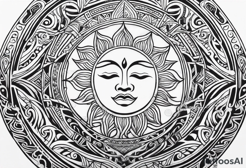 sun and freedom maori tattoo idea | TattoosAI