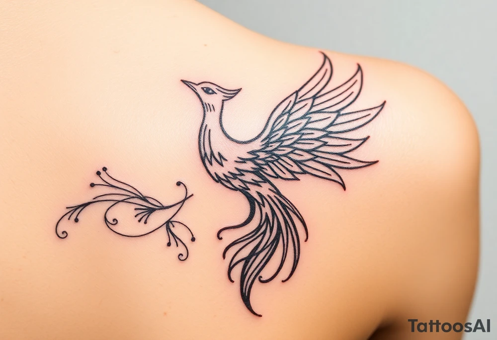 Phoenix rising from the ashes tattoo idea | TattoosAI