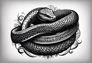 Black mamba symbol with black mamba snake wrapped around tattoo idea ...