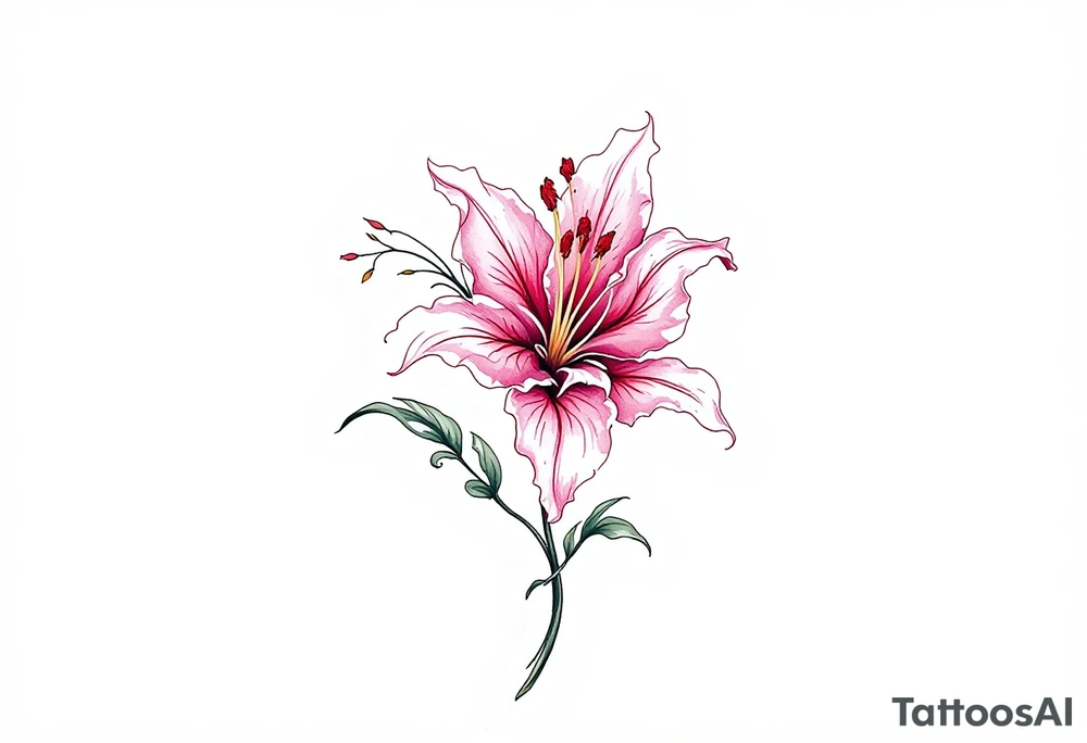 Delicate lily in frost tattoo idea | TattoosAI