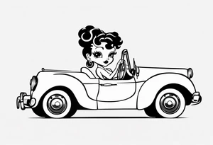 Betty boop driving car tattoo idea | TattoosAI