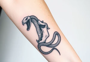 A hyper Realistic Dark Mark, with the snake slithering out of the skull ...