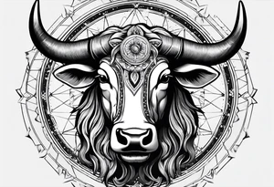 Taurus head with the planets positions on May 20th, 1989. With an arrow ...