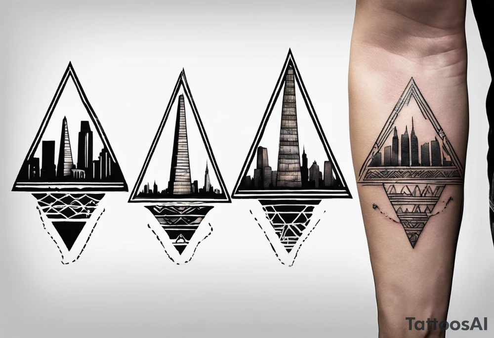 Create a visually dynamic tattoo that seamlessly blends the timeless ...