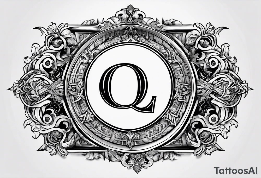 Greek Capital Letter Omega symbol death metal style tattoo idea | TattoosAI