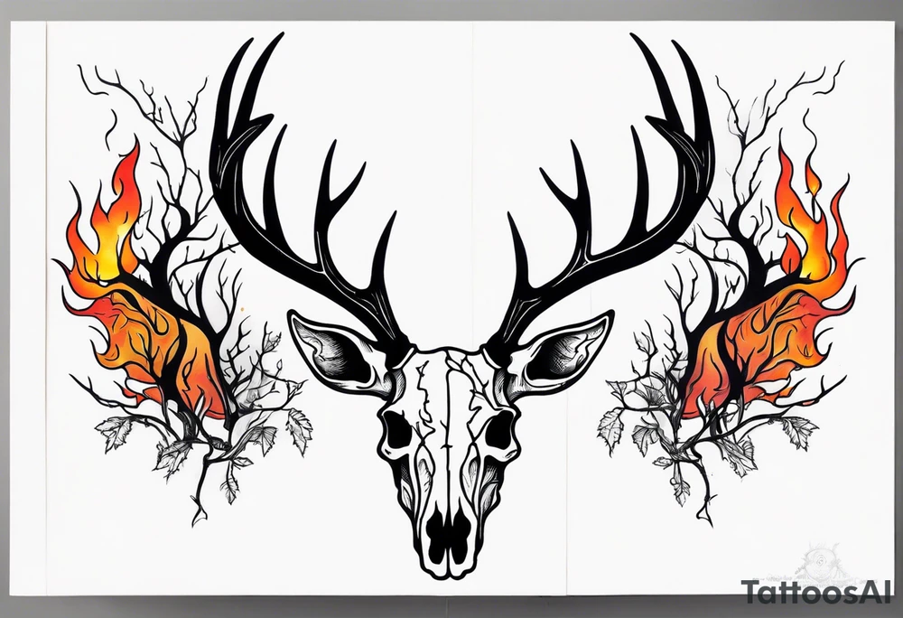 Scary side profile of a DECAYING deer skull JUST BONE surrounded by a ...