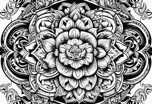 Moko with only flowers and patterns tattoo idea | TattoosAI