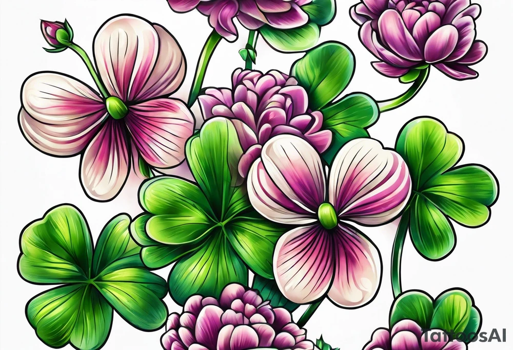 Clover and Pa tattoo idea | TattoosAI