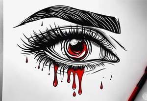 Blood crying eye tattoo design tattoo idea | TattoosAI