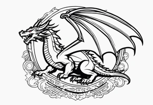 Old school dragon going up tattoo idea | TattoosAI