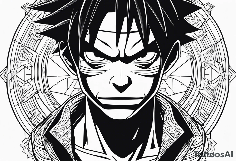 Fine line monkey d luffy tattoo idea | TattoosAI