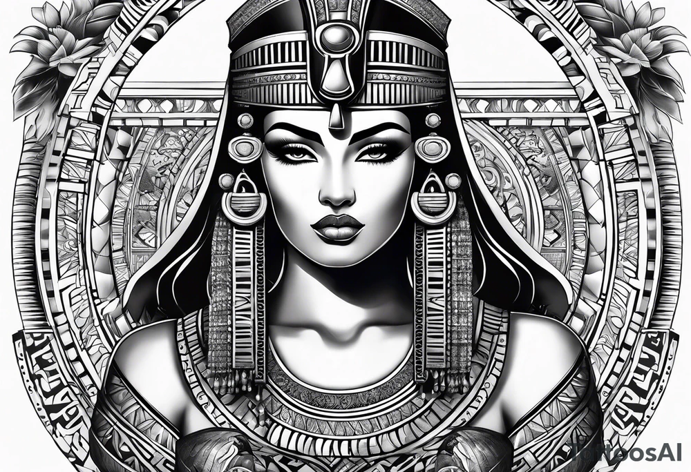 Cleopatra symbolism tattoo idea | TattoosAI