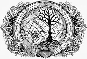 Viking Vegvisir with phoenix wings around it, Viking Valknut, tree of ...