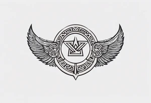 Ancient greek strength logo tattoo tattoo idea | TattoosAI