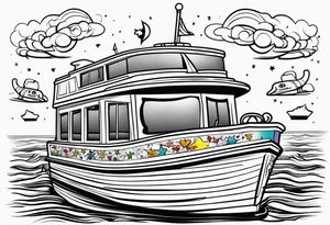 Pontoon boat memorial for dad tattoo idea | TattoosAI