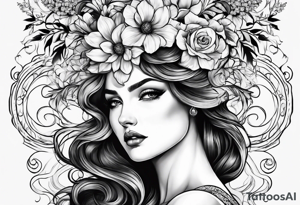 Persephone as dominatrix tattoo idea | TattoosAI