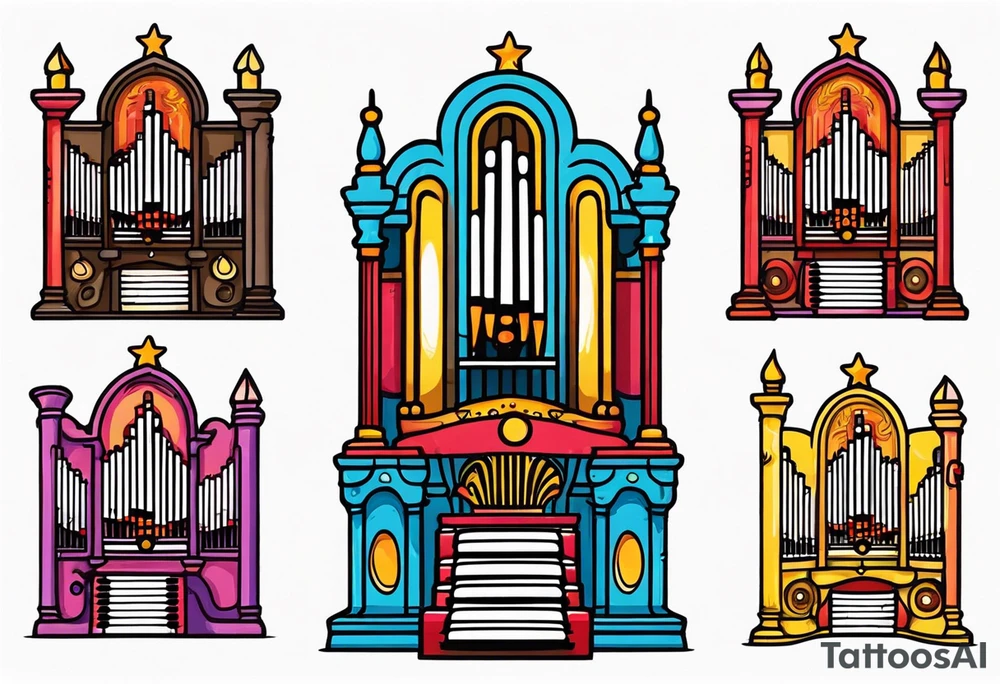Pipe organ tattoo idea | TattoosAI