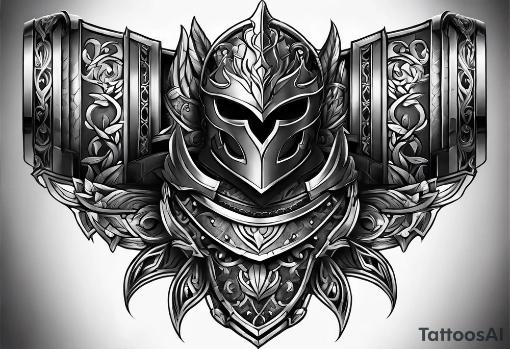 Iron forearm armour tattoo idea | TattoosAI