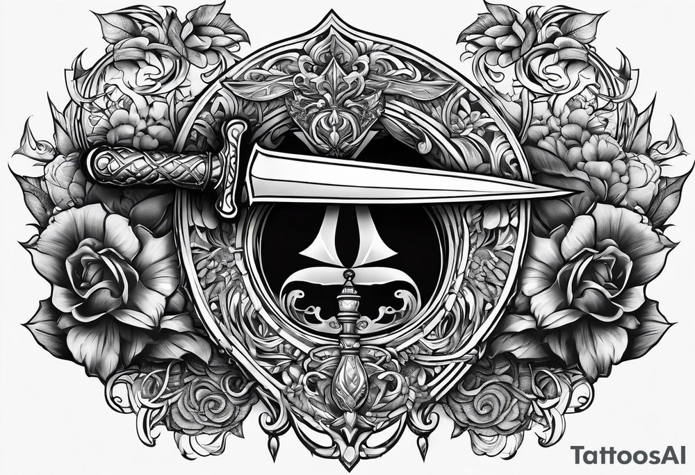 Dagger with Hourglass on hilt and shadow cloak blade tattoo idea ...
