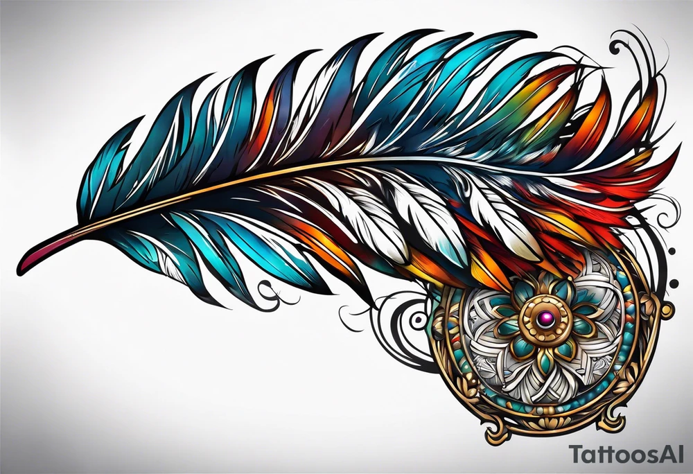 Feather folder over tattoo idea | TattoosAI