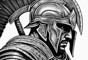 Spartan faceless warrior like the movie 300 tattoo idea | TattoosAI