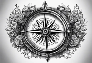 Compass with broken chain for inner forearm tattoo idea | TattoosAI