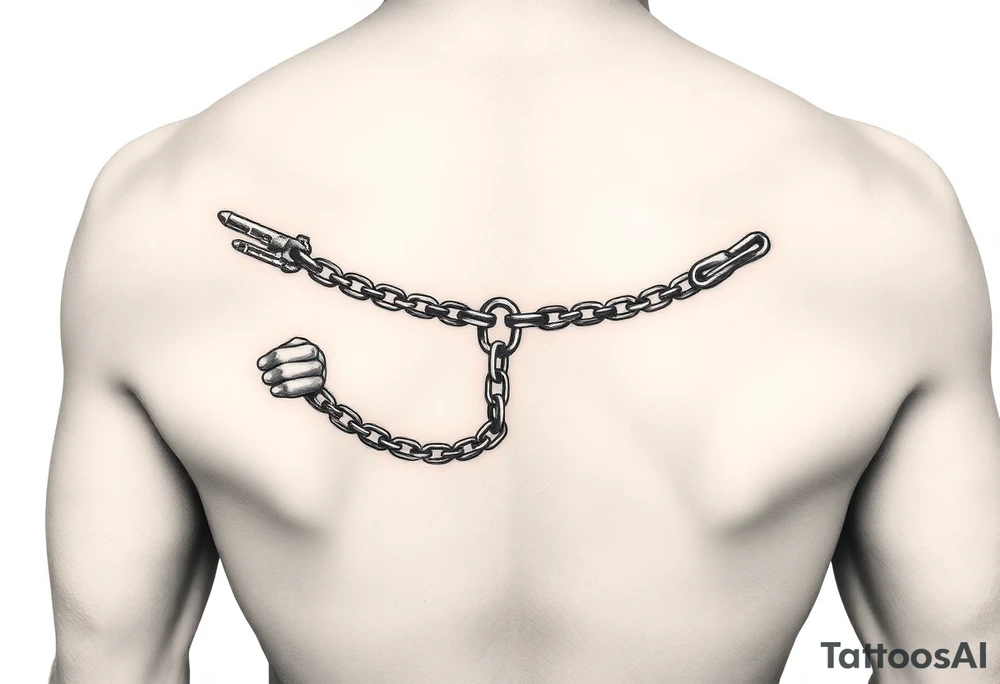 Chains wrapped around fingers to the wrist while connecting to the ...