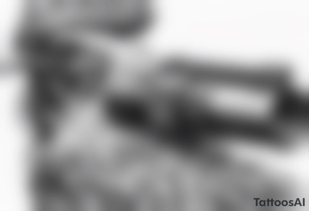 Rooster with an M60 machine gun tattoo idea | TattoosAI