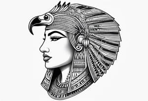 Egyptian ba bird, human head tattoo idea | TattoosAI
