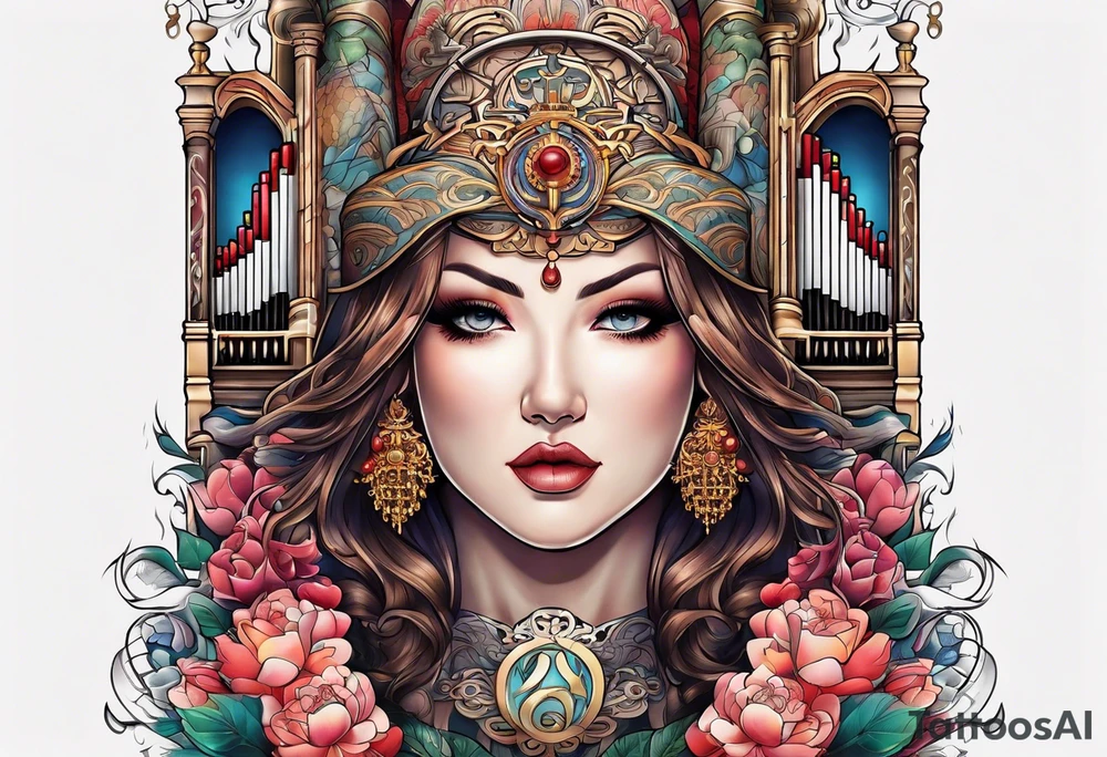 Pipe organ tattoo idea | TattoosAI