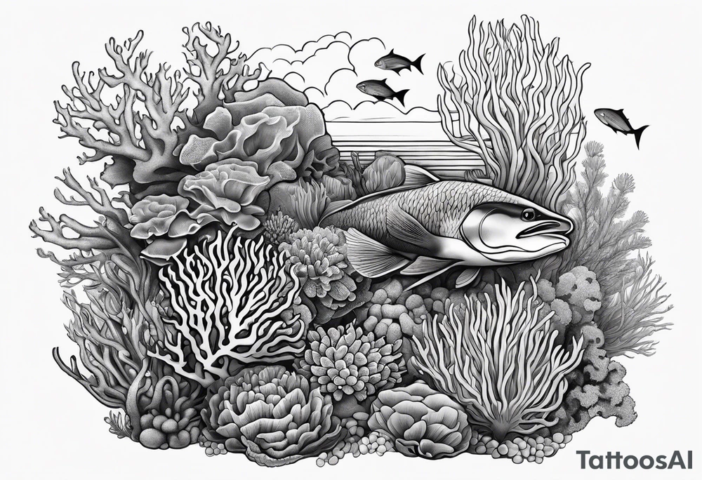 Coral reef tattoo idea | TattoosAI