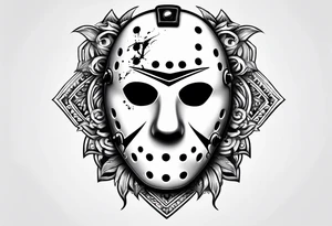 Friday the 13th Jason mask tattoo idea | TattoosAI