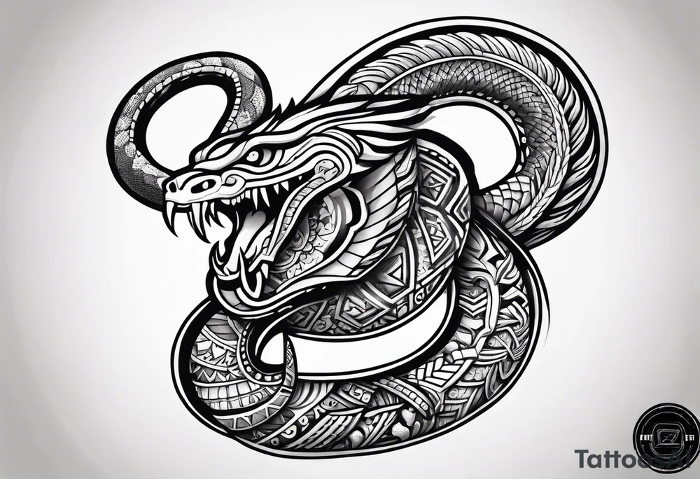 Aztec snake tattoo idea | TattoosAI