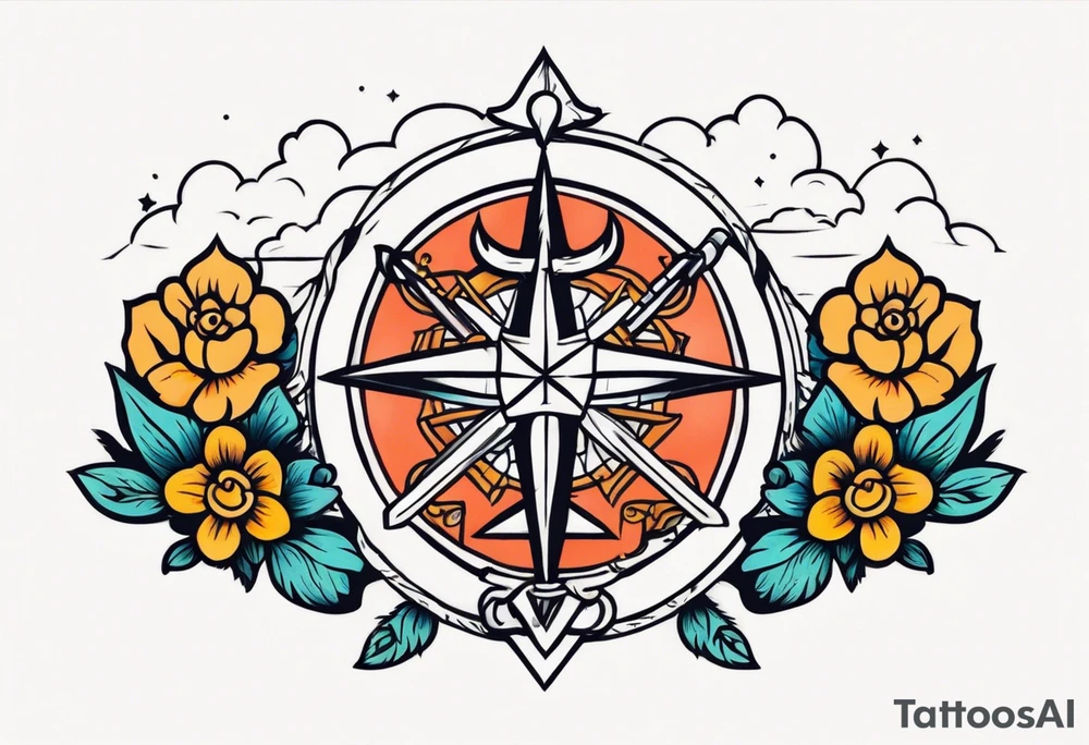 Kingdom vintage tattoo style old school traditional 
