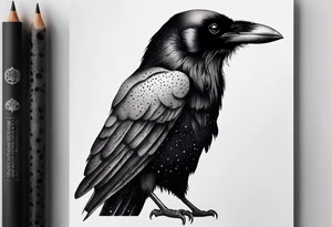 tall Raven tattoo idea | TattoosAI