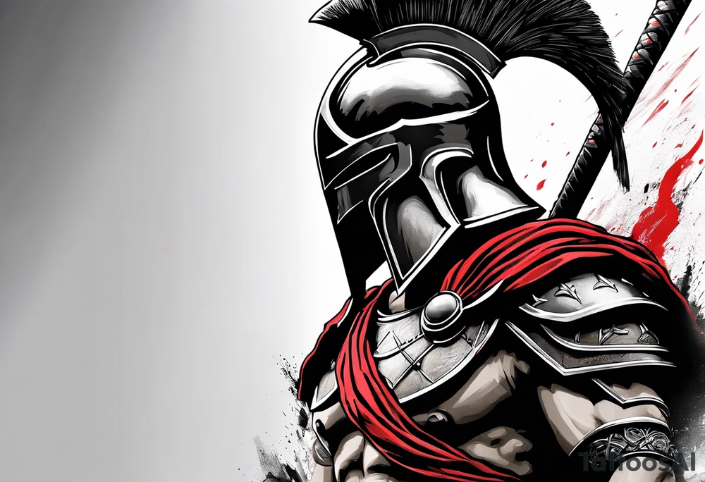 Spartan faceless warrior like the movie 300 tattoo idea | TattoosAI