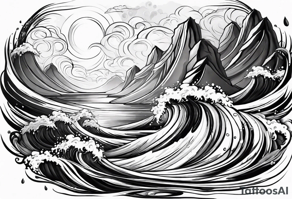 Moses parting the Red Sea tattoo idea | TattoosAI