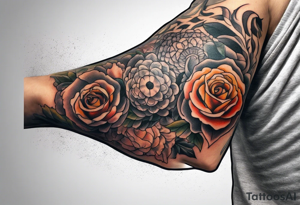 Extreme pain in elbow human tissue on arm tattoo idea | TattoosAI