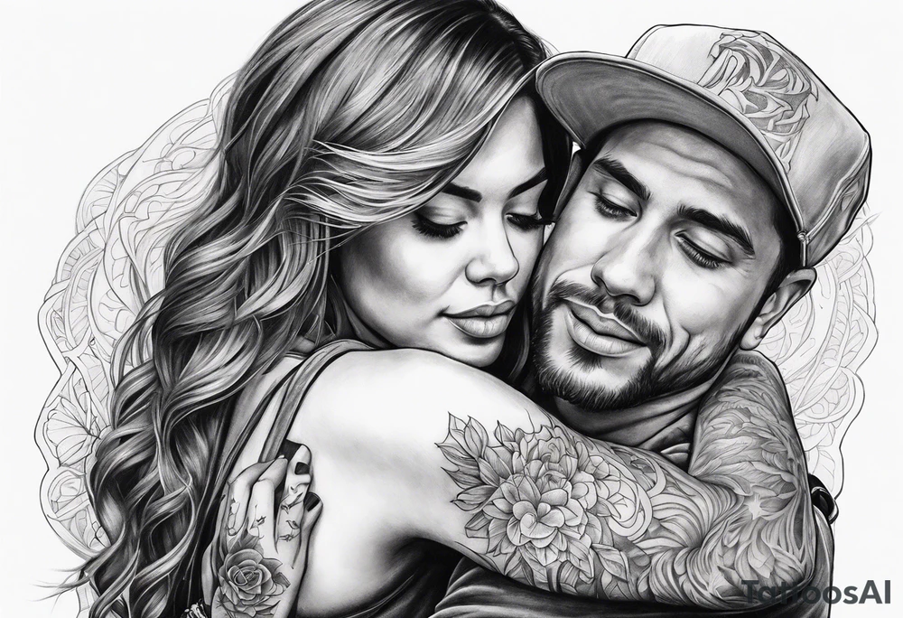 Hugging tattoo idea | TattoosAI