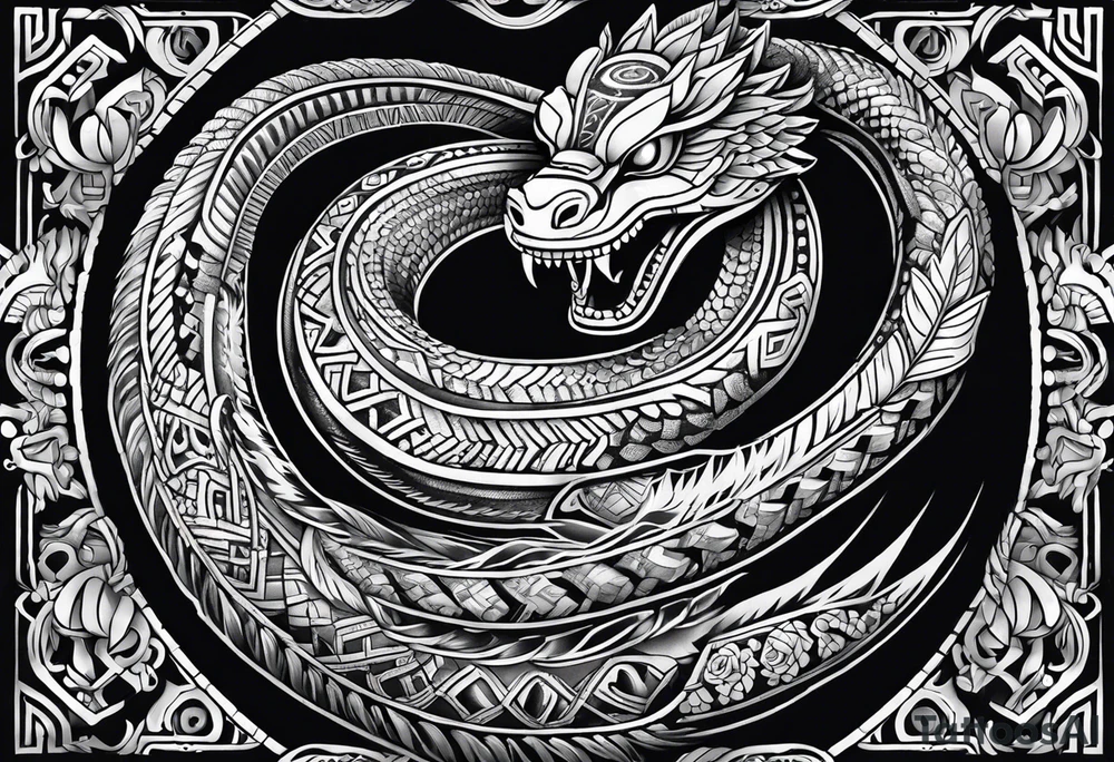 Aztec snake tattoo idea | TattoosAI