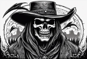 Grim reaper screaming with flames coming out of his eyes and wearing a ...